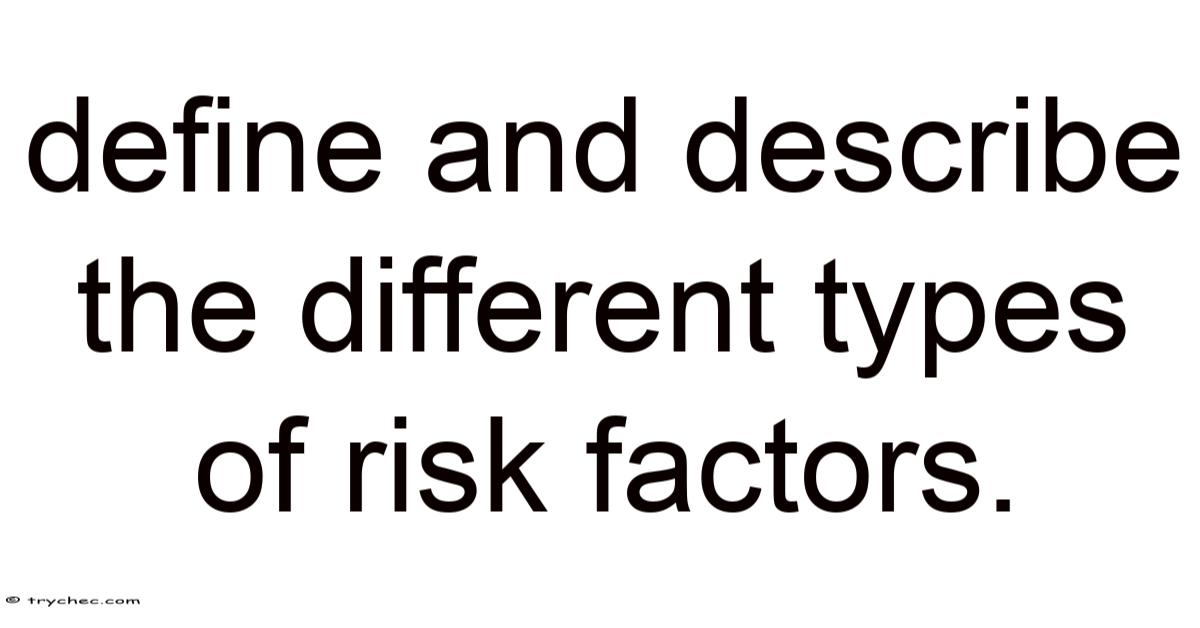 Define And Describe The Different Types Of Risk Factors.