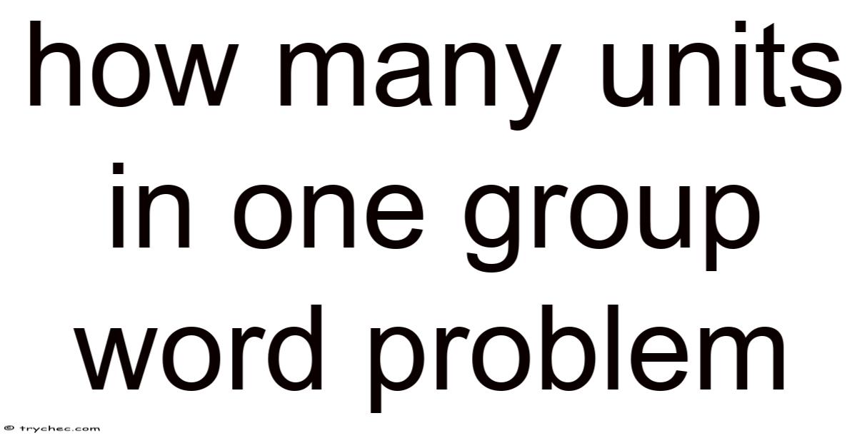 How Many Units In One Group Word Problem